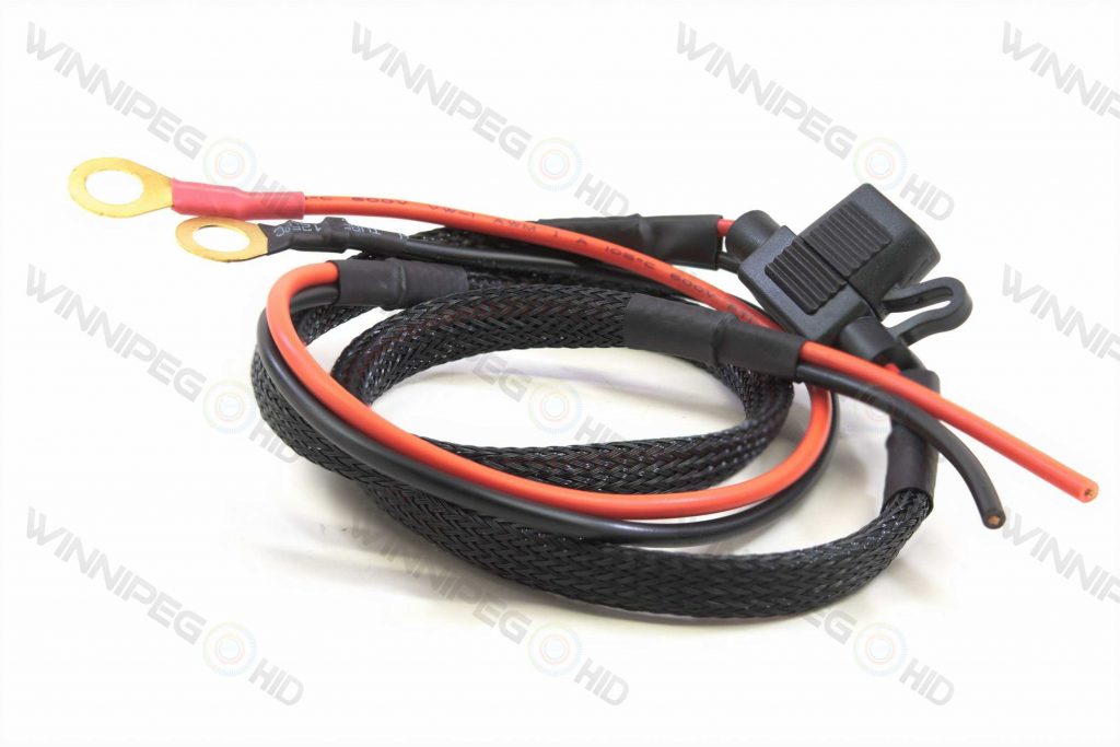 Power Harness: Fused w/Terminals (12V +/-) - Winnipeg HID